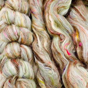 CLEARANCE ROVING, Willow Divine, Merino Shetland Sari Silk Roving,21 ...