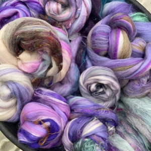 VIOLETS FIBER Bundle,bag O Violets,purple Lavender Art Batt Kit ...