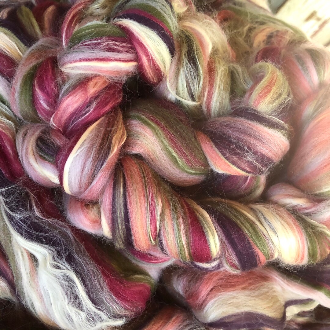ROVING, valentine, Spinning Fiber,bouquet of Roses Spinning Wool,pink ...