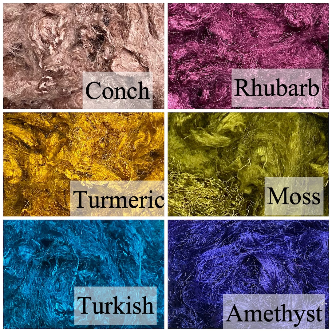 SARI CLOUDS, 18 Colors Sari Waste Threads, Silk Batt Fiber, Wet Felting ...