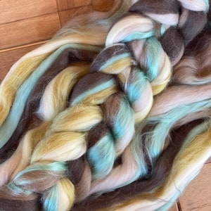 Roving,aqua Patina,sand and Sea Roving,ocean Roving,19 Micron Merino ...