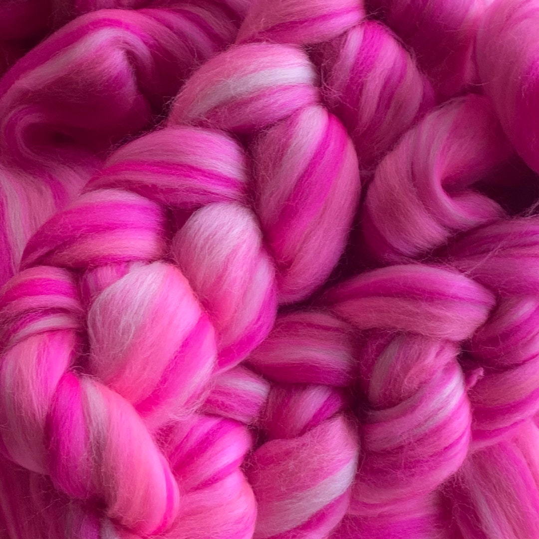 ROVING, Malibu ,hot Pink Roving Braid,pink Variegated Roving Braid ...