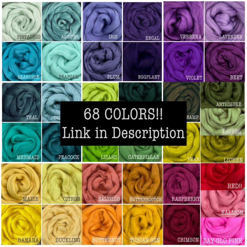 MERINO ROVING 63 Colors BROWNS 23 Micron Dyed Wool Top, Seashells ...