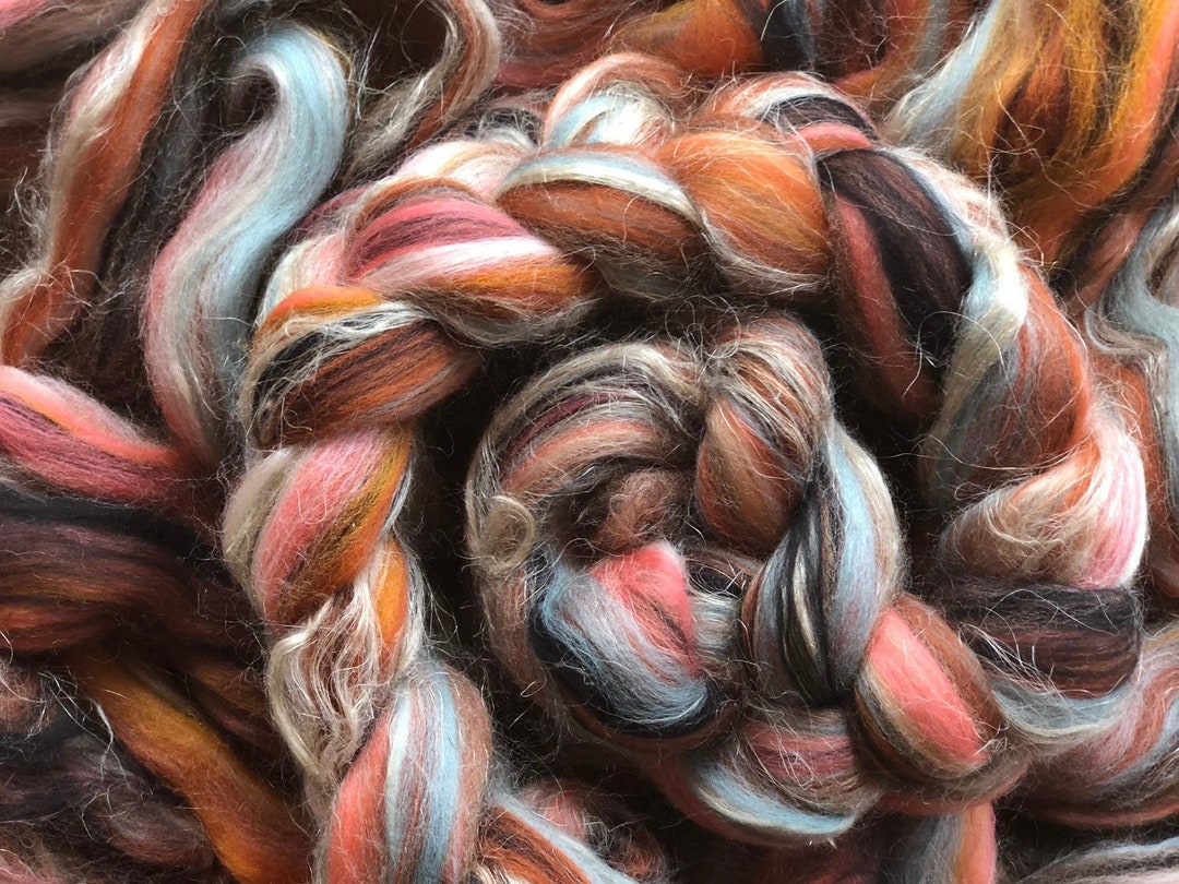 CLEARANCE ROVING, BOHO Roving, Retro Weaving Roving, Amber Blue Coral ...