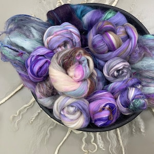 VIOLETS FIBER Bundle,bag O Violets,purple Lavender Art Batt Kit ...