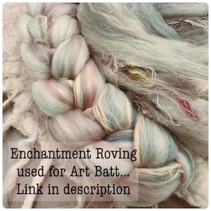 NEW TEXTURED Art Batt, Enchanted Spinning Batt, Luxurious Pastel Merino ...