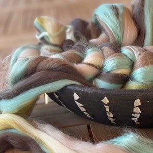 Roving,aqua Patina,sand and Sea Roving,ocean Roving,19 Micron Merino ...