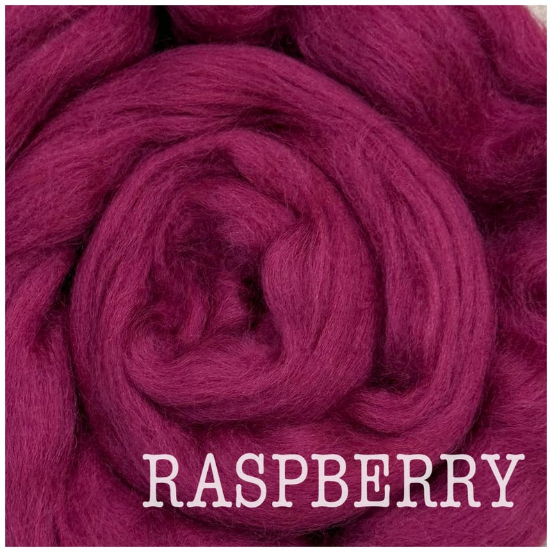 MERINO ROVING, Red Pink 23 Micron Dyed Wool Top, Spinning Wool, Wet ...