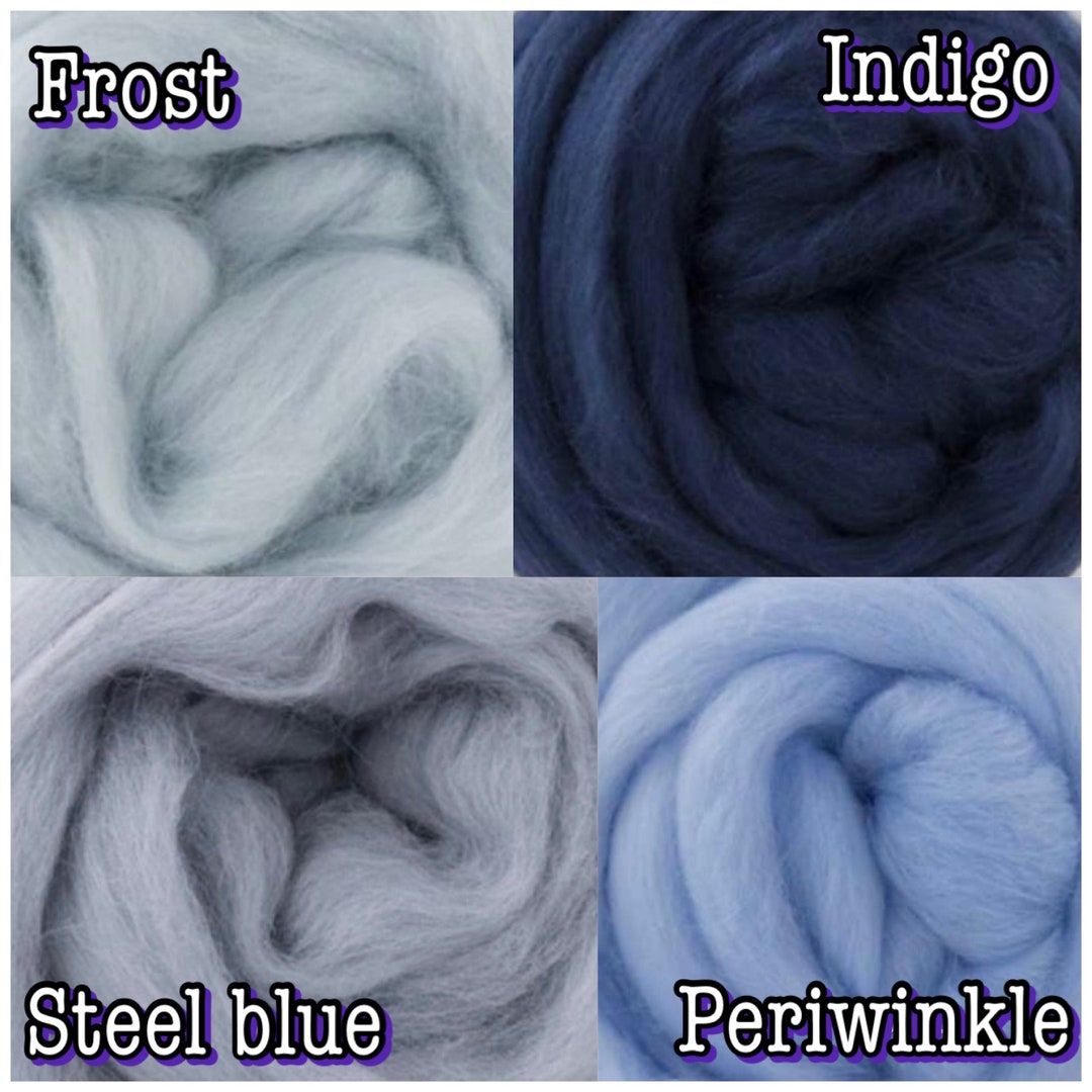 16 Micron Merino, Blue Nuno Felting Merino,blue Spinning Wool,wet ...