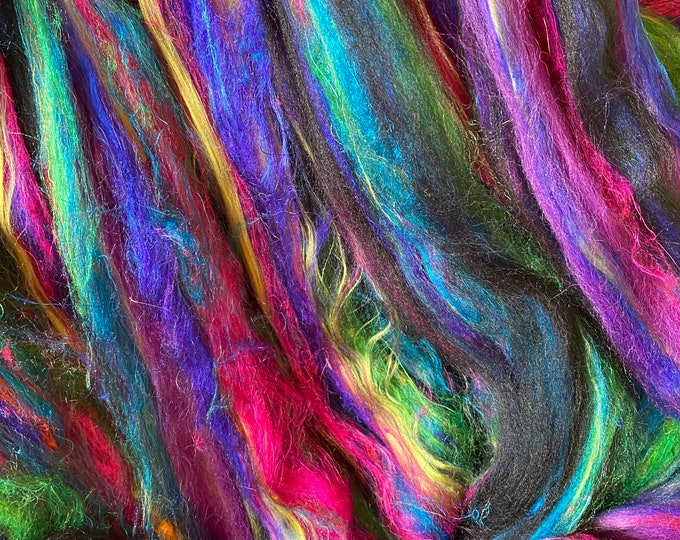 Roving,turquoise and Amber Dyed Roving,merino Silk Roving,art Yarn ...