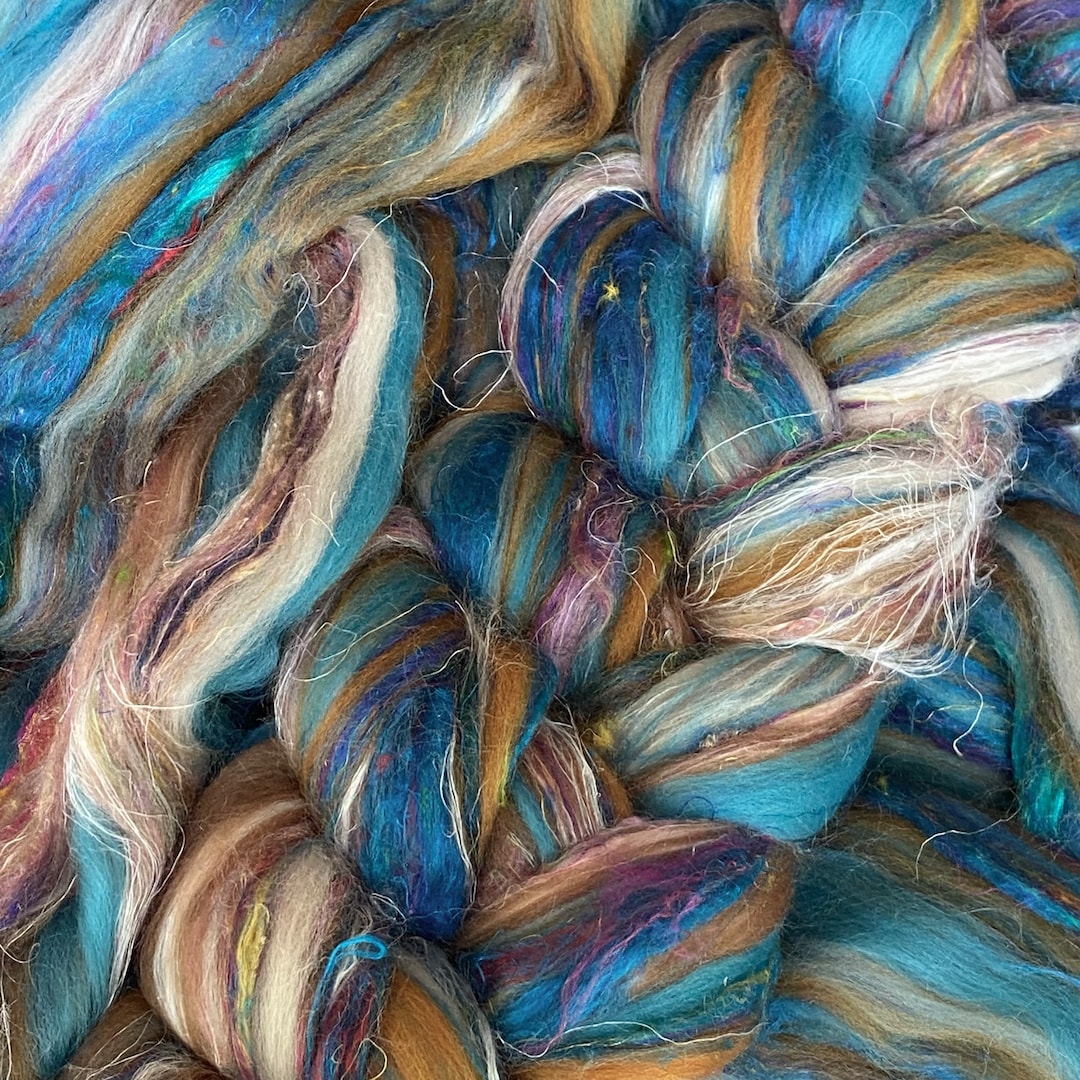 ROVING, Bird's Nest, Sand and Sea Roving,merino Sari Silk Roving ...