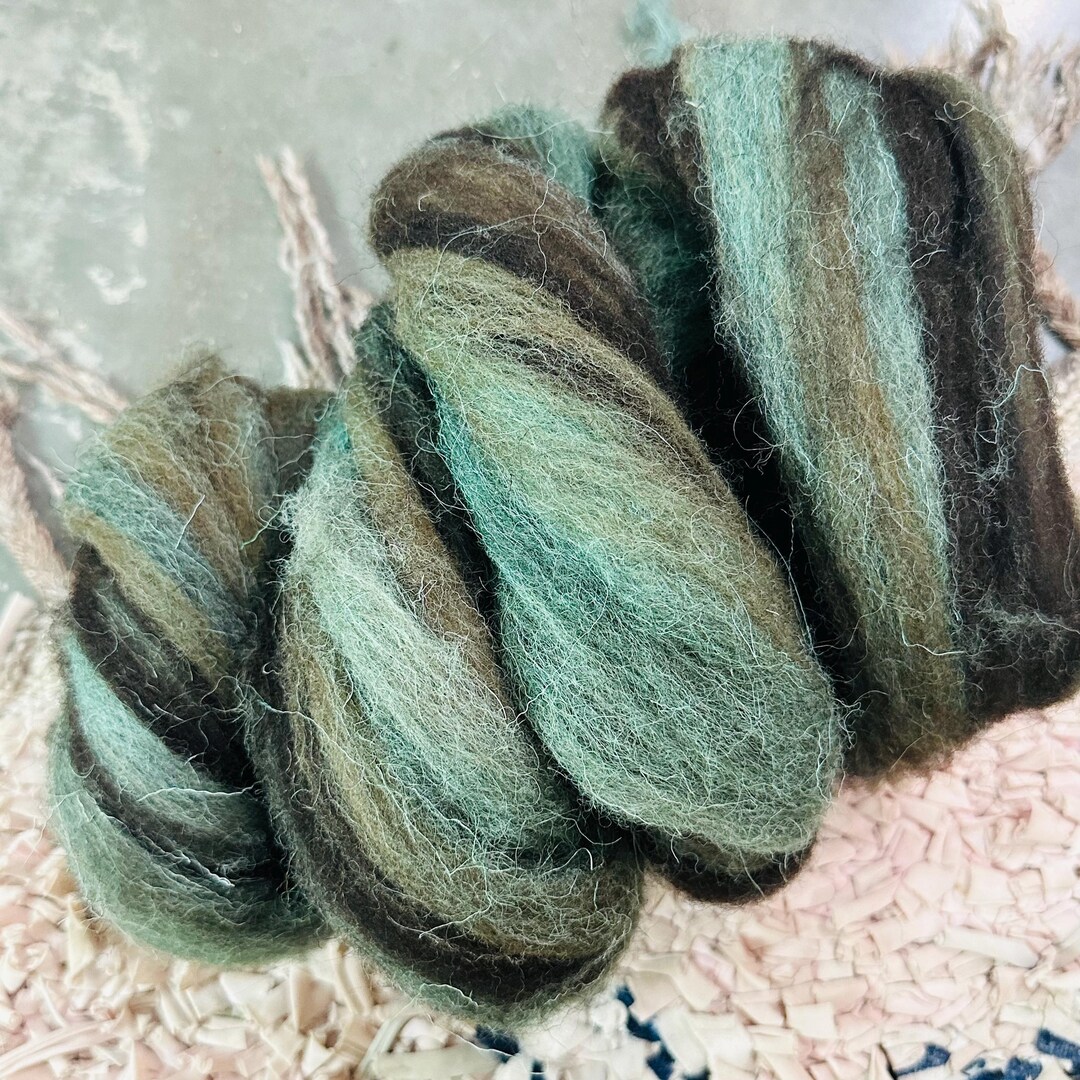 BLUE SAGE Roving for Felting or Weaving, Paleo Hand Dyed Primitive ...