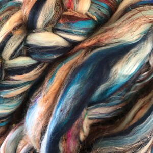 ROVING Beachfront, Sand and Sea Merino Sari Silk Roving, Ocean Spinning ...