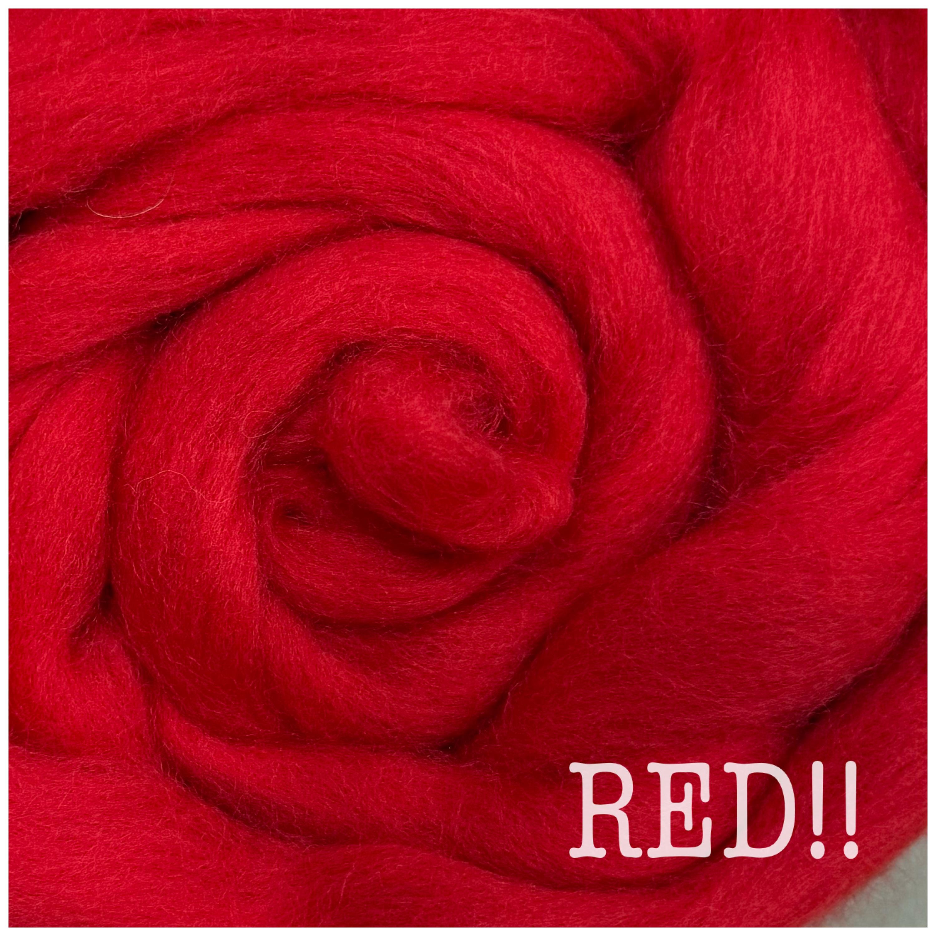 MERINO ROVING, Red Pink 23 Micron Dyed Wool Top, Spinning Wool, Wet ...