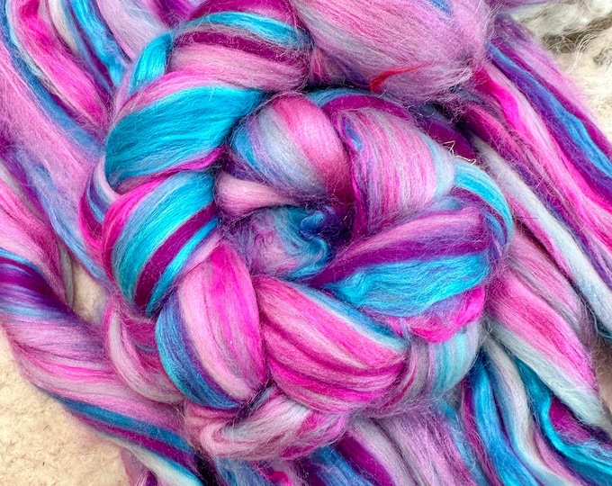 CLEARANCE ROVING Celestial Blue Yellow Roving,merino Silk Roving for ...