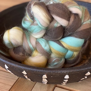 Roving,aqua Patina,sand and Sea Roving,ocean Roving,19 Micron Merino ...