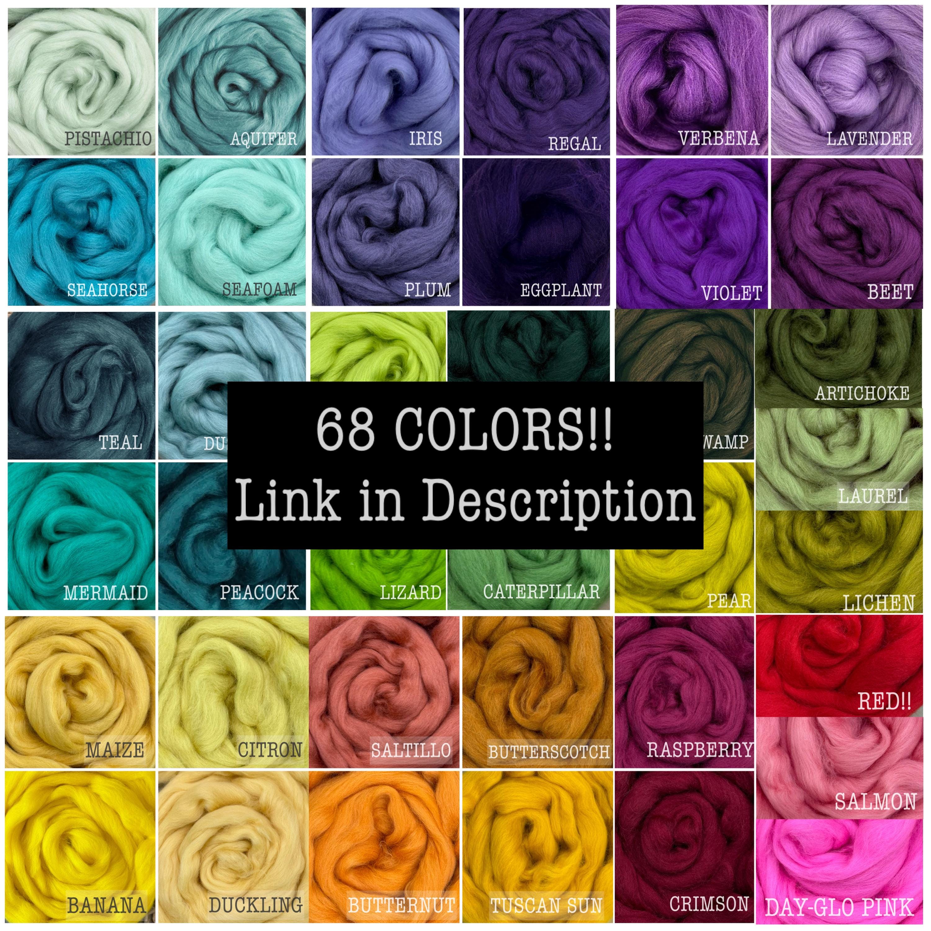 WOOL ROVING Clearance 23 Micron Merino, 10 Combed Top, Spinning Wool ...