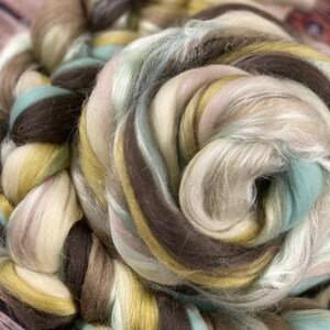 Roving,aqua Patina,sand and Sea Roving,ocean Roving,19 Micron Merino ...