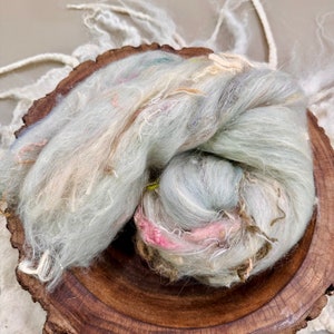 NEW TEXTURED Art Batt, Enchanted Spinning Batt, Luxurious Pastel Merino ...