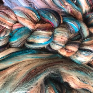 ROVING Beachfront, Sand and Sea Merino Sari Silk Roving, Ocean Spinning ...