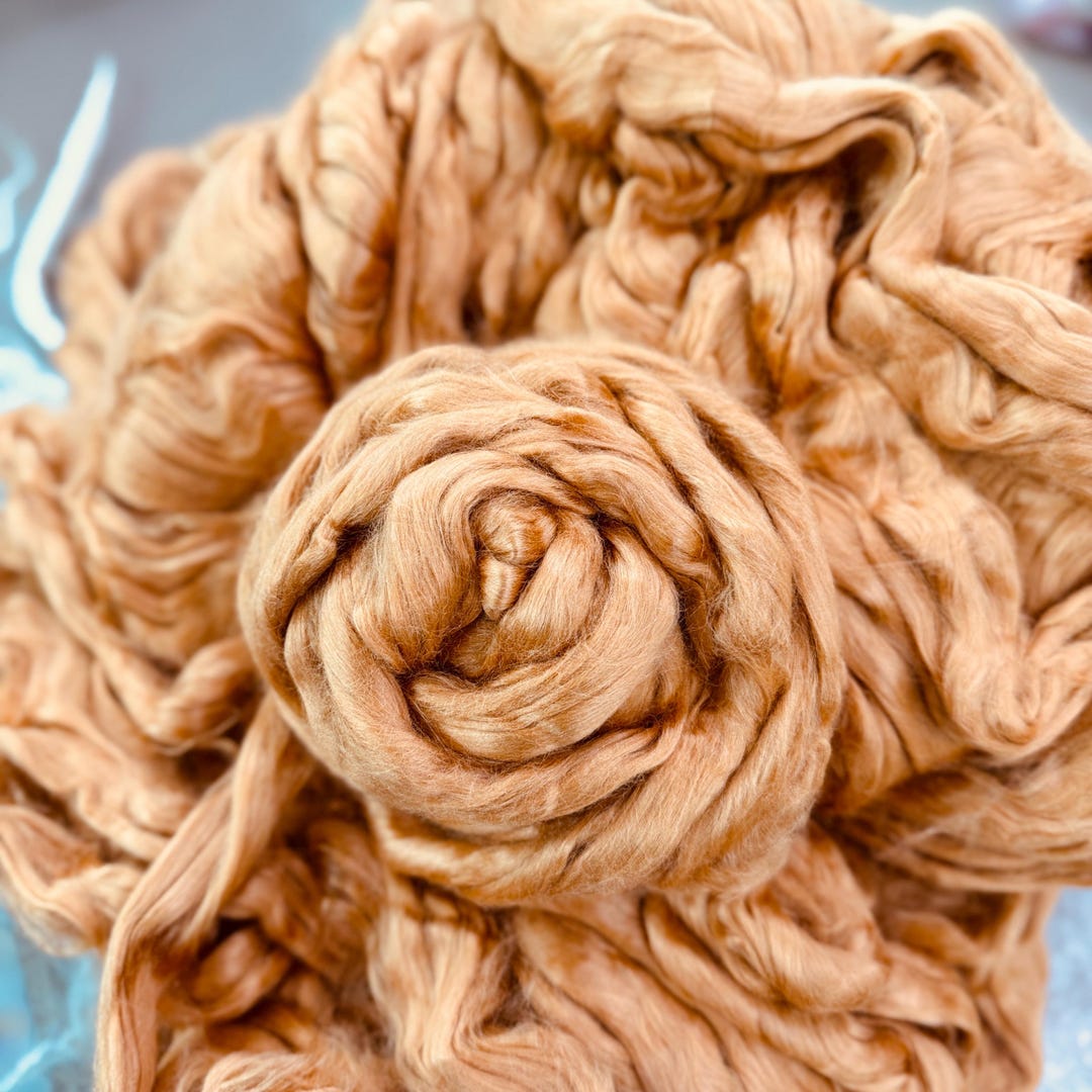 ERI SILK, Roving Red Gold, Golden Matte Silk, Peace Silk, Nuno Silk Top ...