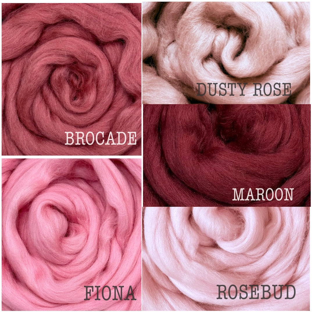 MERINO ROVING Red Pink 23 Micron Dyed Wool Top, Spinning Wool, Wet ...