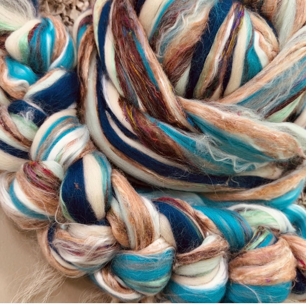 CLEARANCE ROVING One LB Salt Marsh Merino Silk Combed Top, Beachy ...