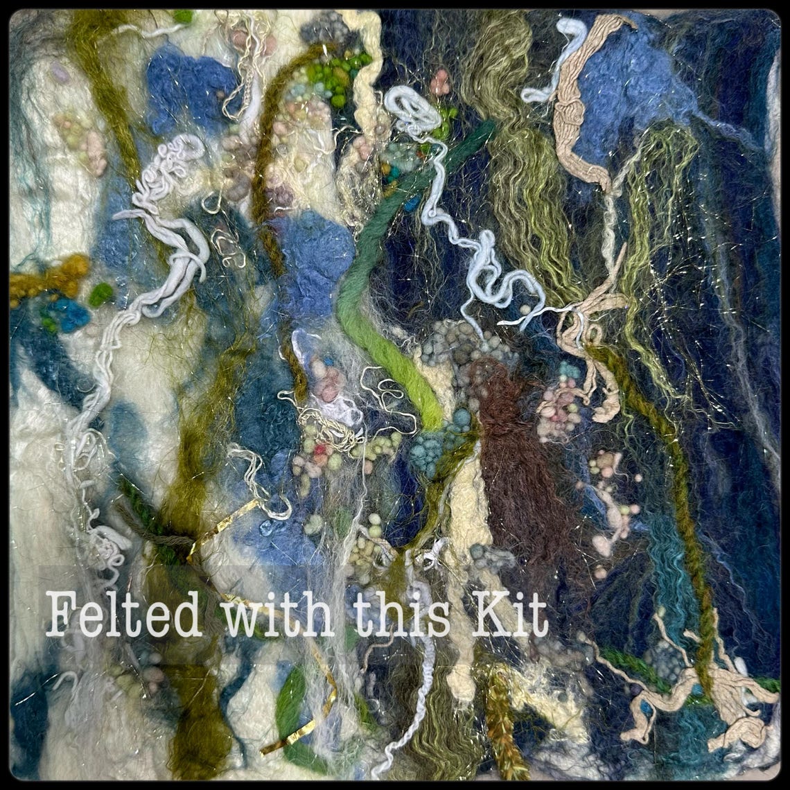 BALI Wet Felting Kit or Art Batt Kit, Textured Blue Green Sparkle Fiber ...