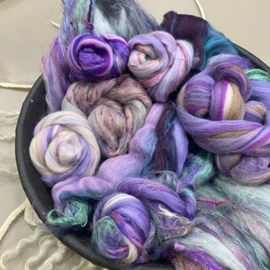 VIOLETS FIBER Bundle,bag O Violets,purple Lavender Art Batt Kit ...