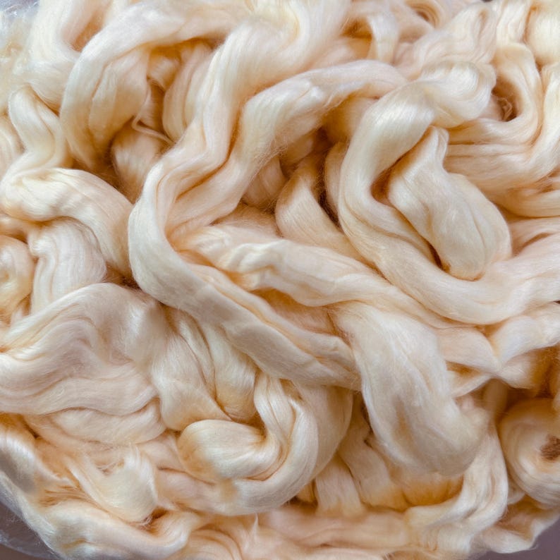 ERI SILK, Roving Barely Butter, Cream Ivory Silk, Peace Silk, Nuno Silk ...