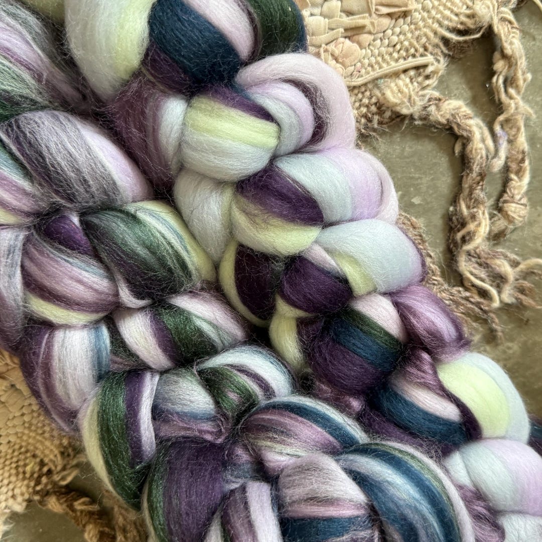ROVING DUO Lavender Fields, Lavender Indigo Merino Silk Viscose Combed ...