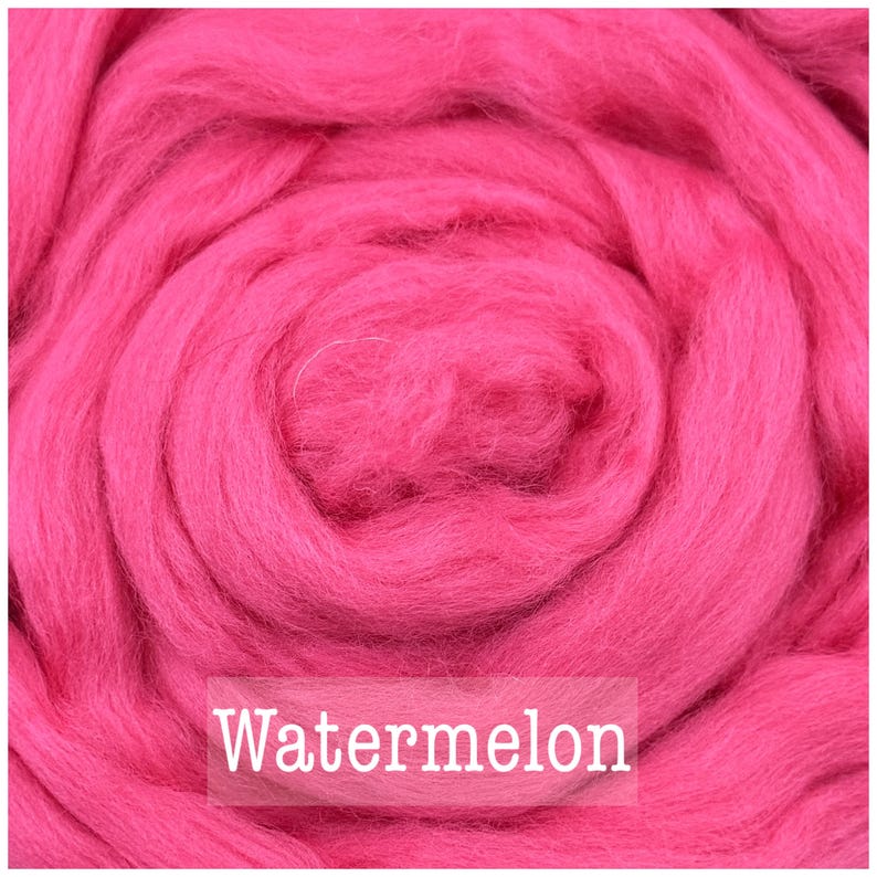 MERINO ROVING, Pink 23 Micron Dyed Wool Top, Spinning Wool, Wet Felting ...