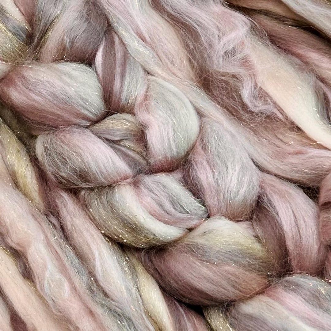 ROVING Glitter Mink and Pearls, Seashells Spinning Roving,neutral Cream ...