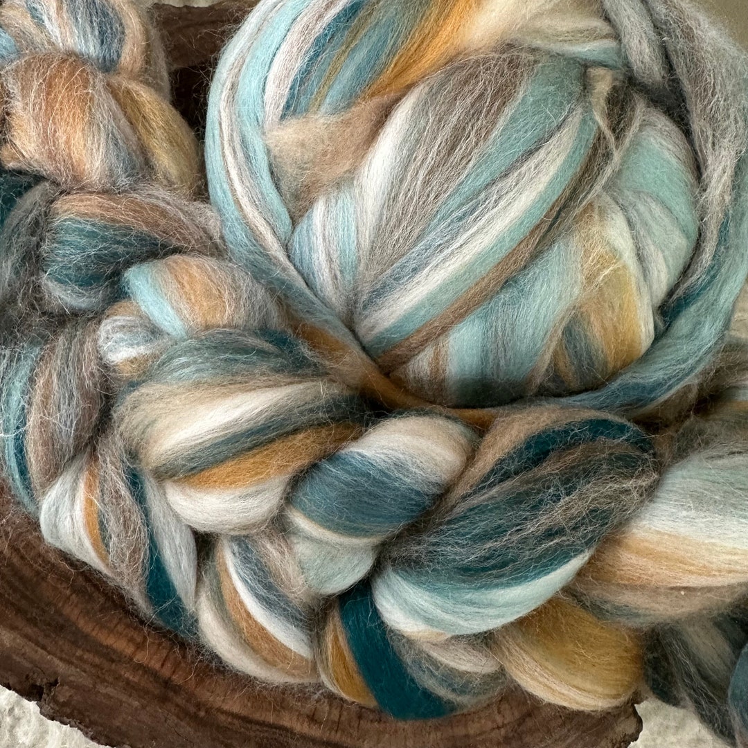ROVING Driftwood, Sand and Sea Dyed Combed Top, Ocean Beach Spinning ...