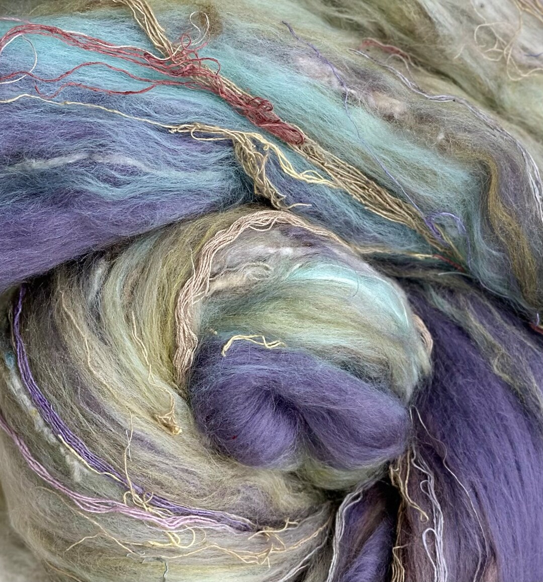 ART BATT, Free People, Sage, Lavender,purple Blue Gold Merino Silk ...