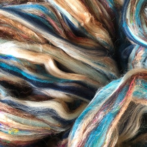 ROVING Beachfront, Sand and Sea Merino Sari Silk Roving, Ocean Spinning ...