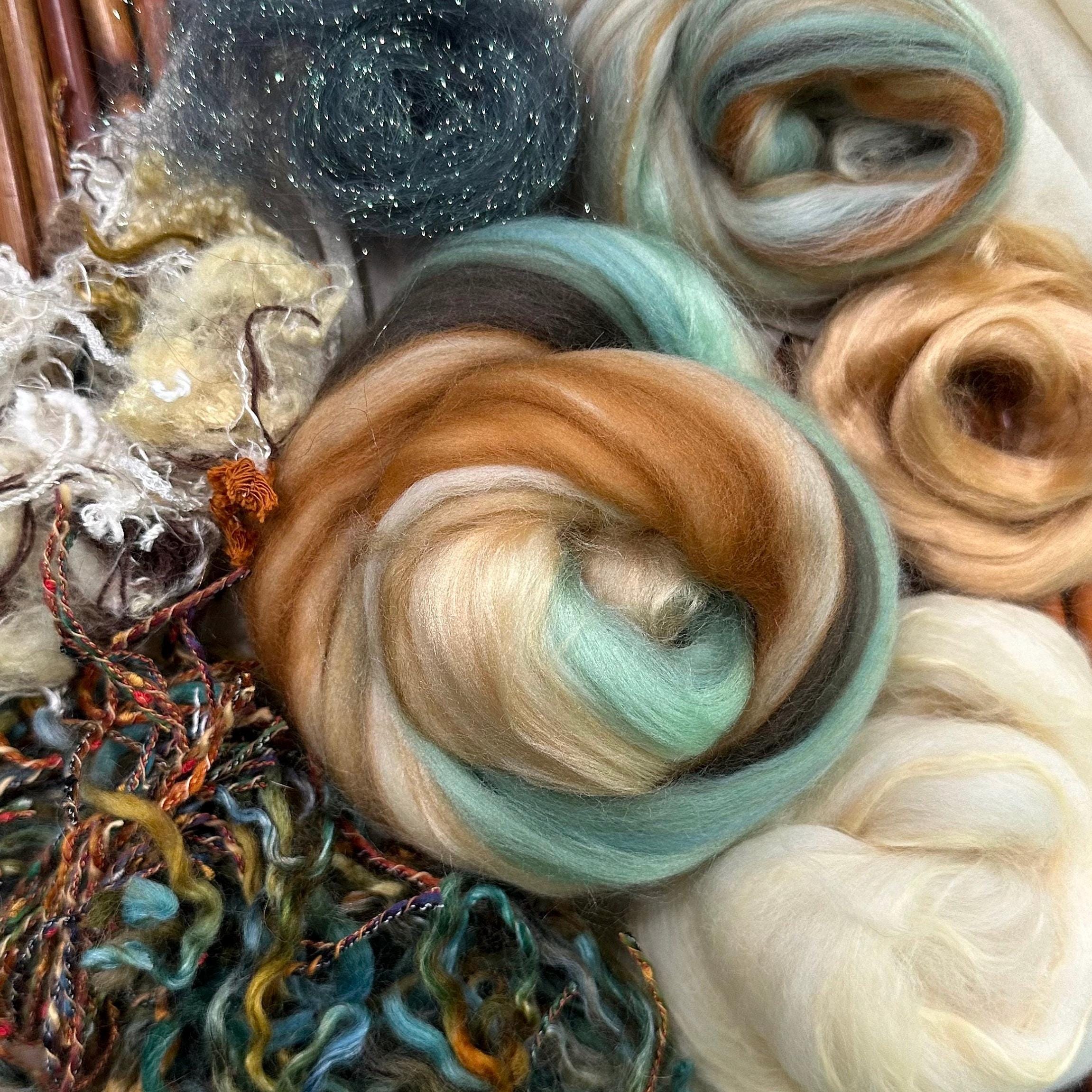Wet Felting Kit or Art Batt Kit, COPPER PATINA Texture and Roving ...