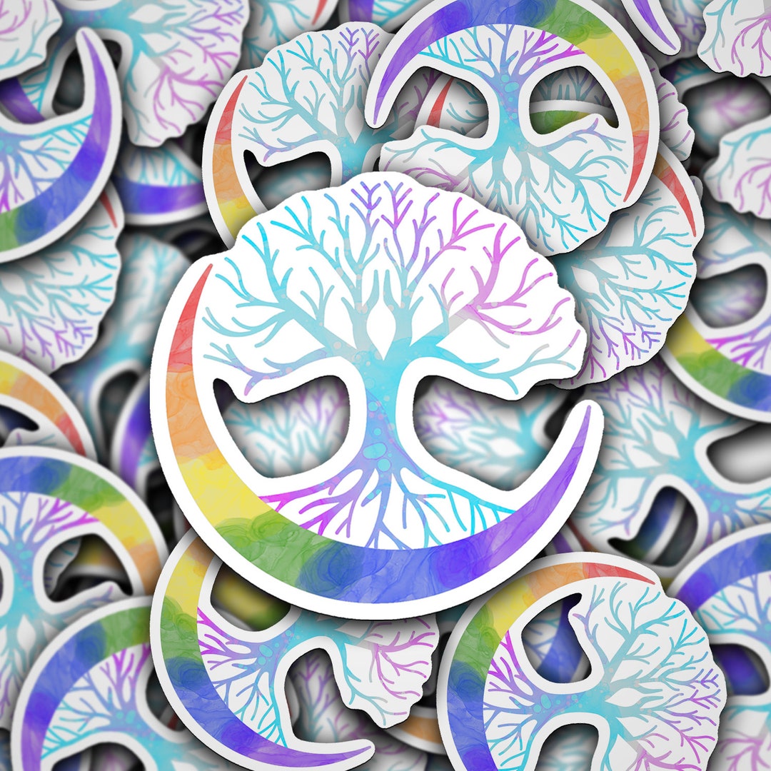LGBTQIA Sticker Rainbow Moon Sticker Moon Sticker - Etsy
