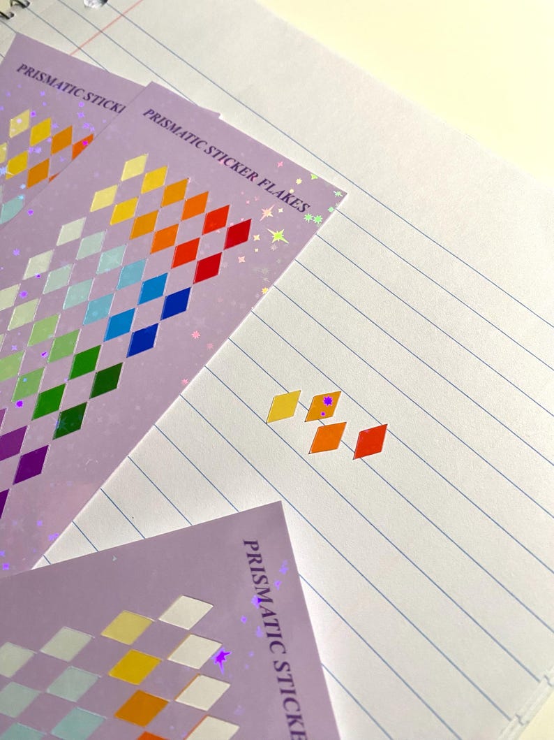Prisma Diamonds Sparkly Sticker Sheet: Planner, Journal Decoration - Etsy