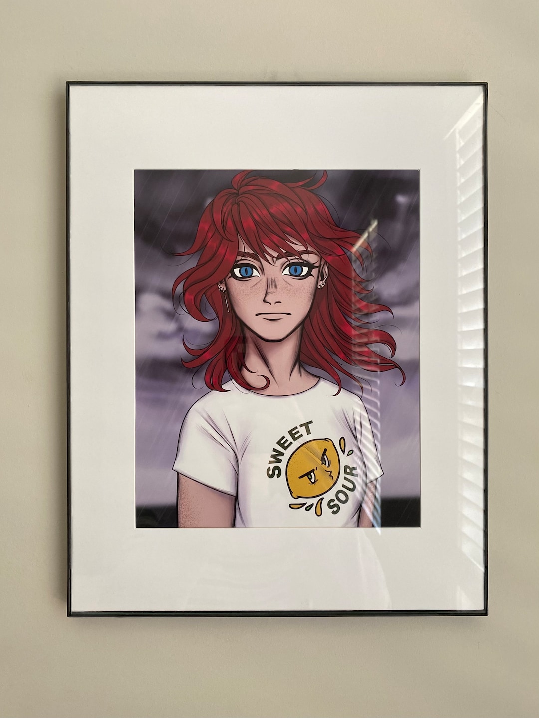 Somber Showers Gicleé Print | Anime Art Print Poster Hanging Decor - Etsy