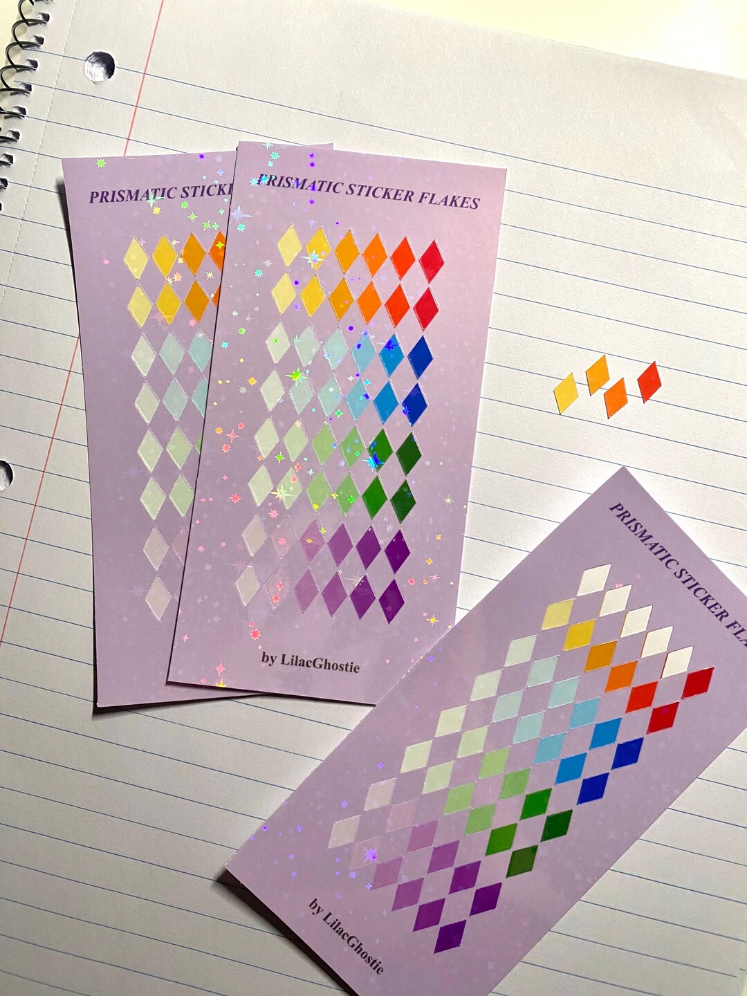 Prisma Diamonds Sparkly Sticker Sheet: Planner, Journal Decoration - Etsy
