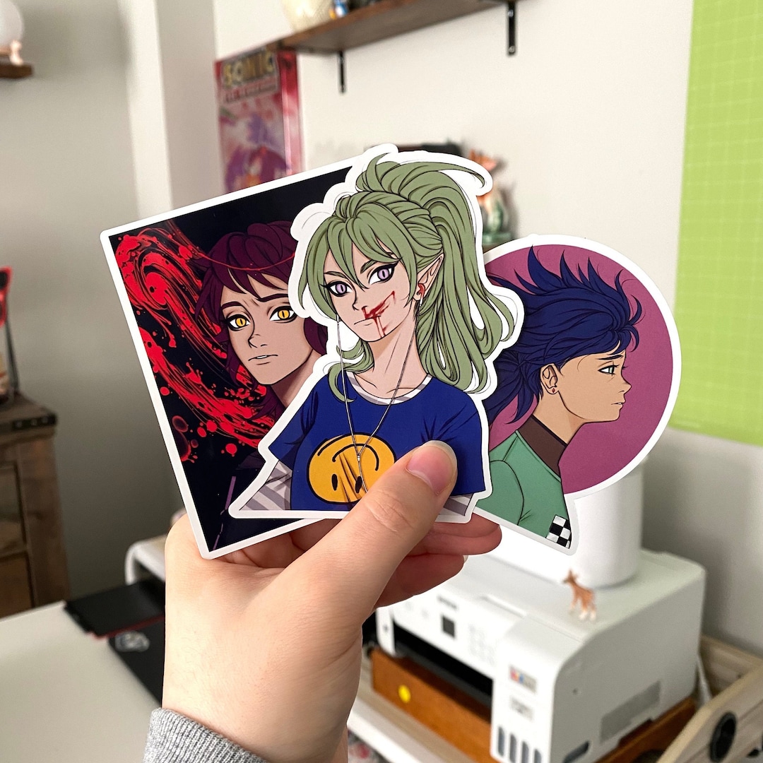 Anime Character Illustrations Sticker Pack | Aesthetic Art Stickers ...