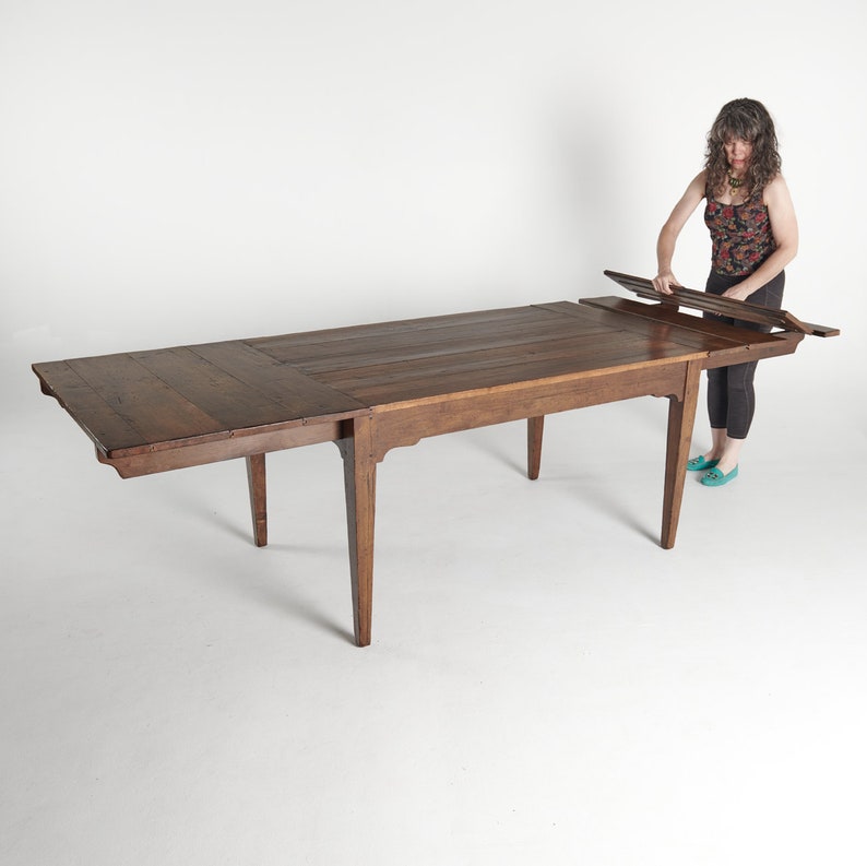 820 Extension Table With Leaf Storage, Farmhouse Table, Farm Table ...