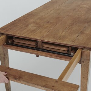 870 Extending Farmhouse Table With Leaf Storage Drawer and Antique ...