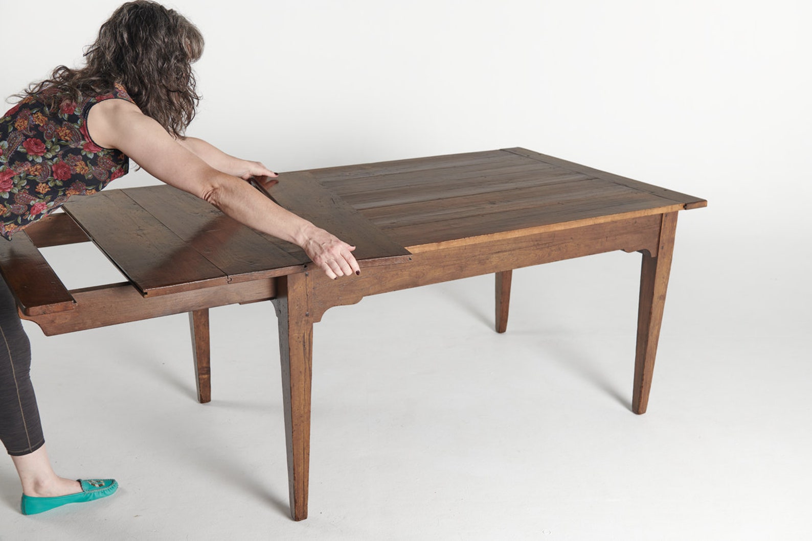 820 Extension Table With Leaf Storage, Farmhouse Table, Farm Table ...