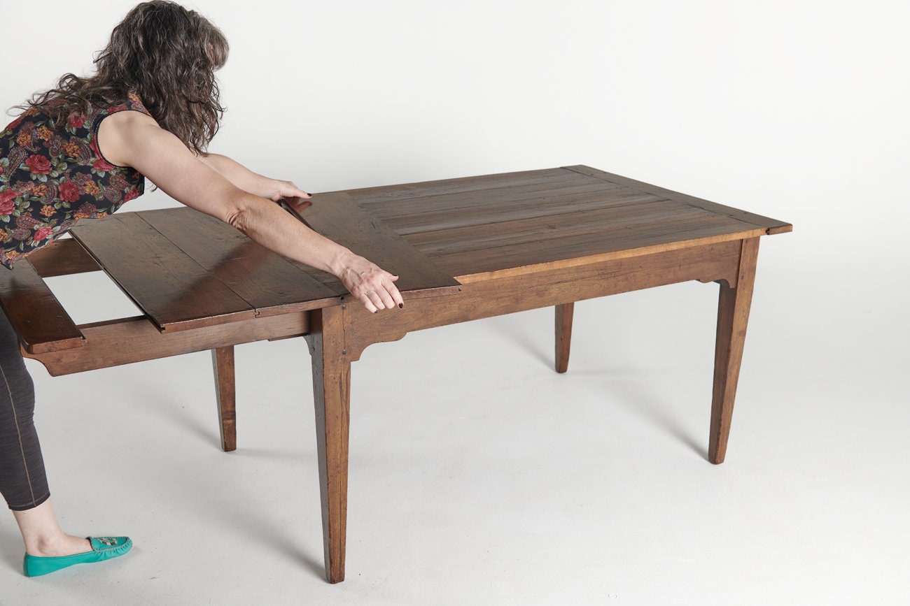 820 Extension Table With Leaf Storage, Farmhouse Table, Farm Table ...