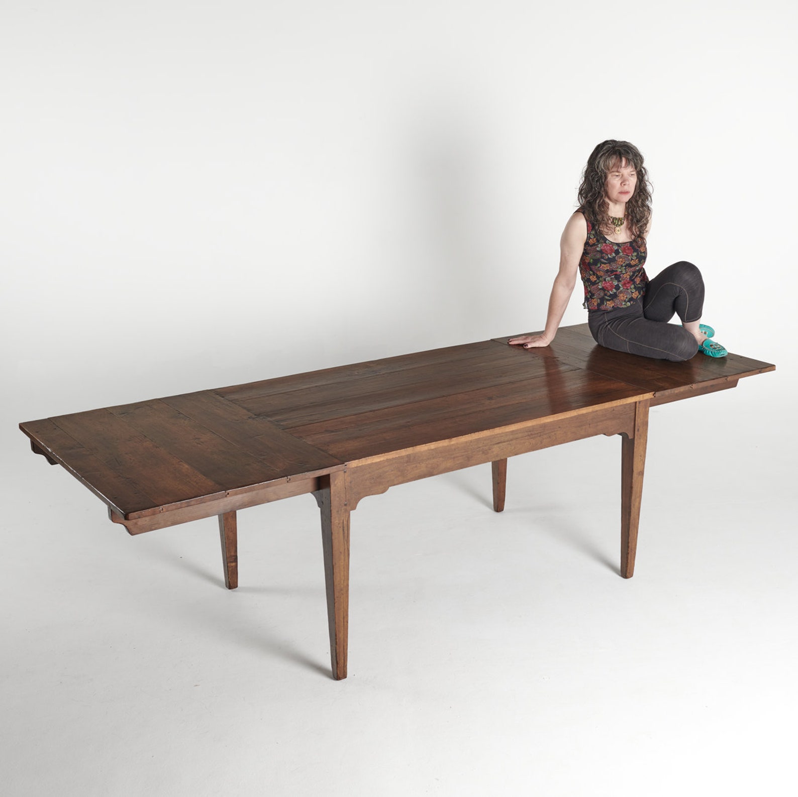 820 Extension Table With Leaf Storage, Farmhouse Table, Farm Table ...