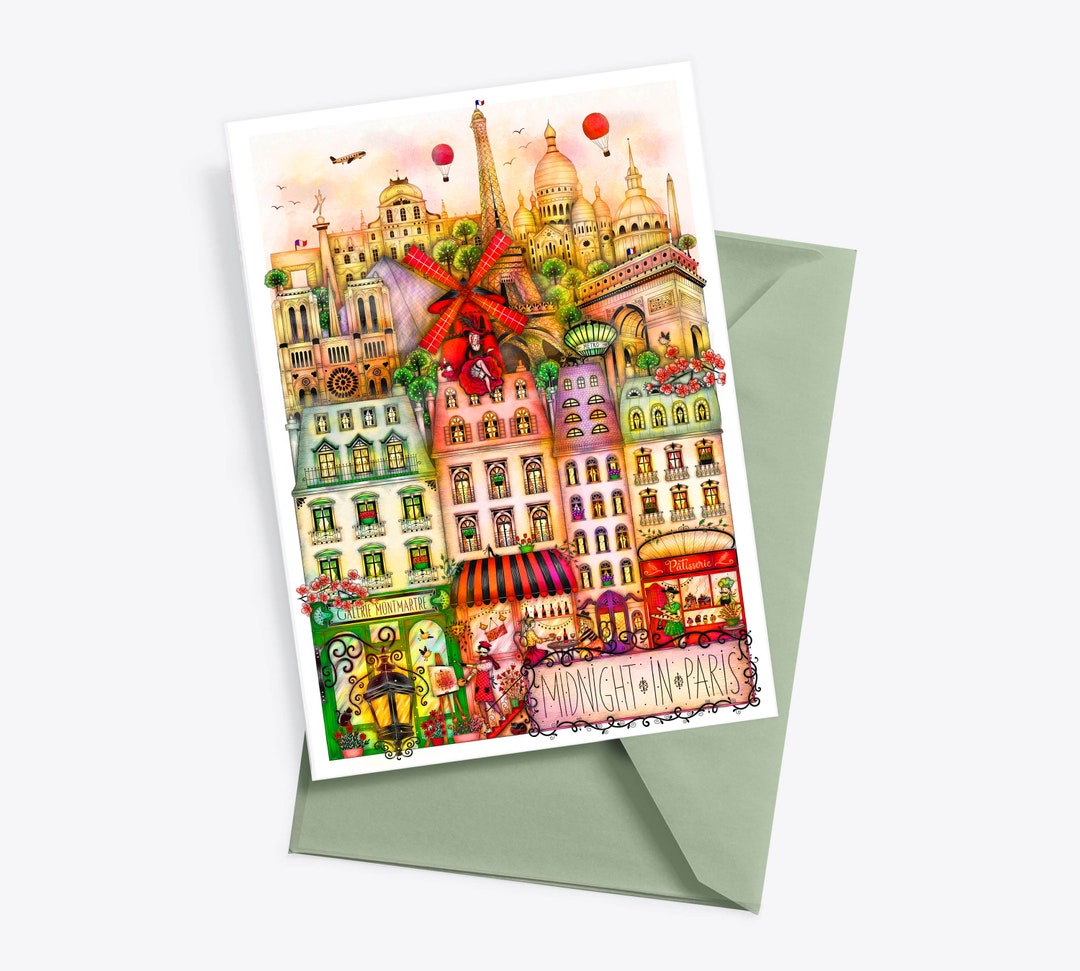 PARIS POSTCARD, France Illustration, Paris Travel Card, France Art ...