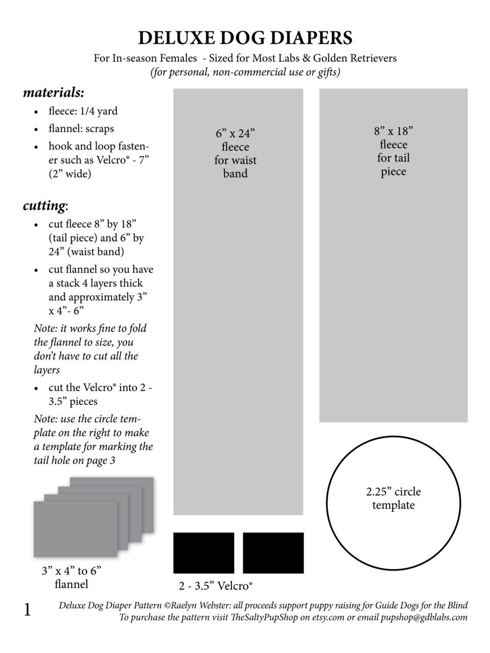Small DIY Deluxe Dog Diaper PDF Instructions - Etsy