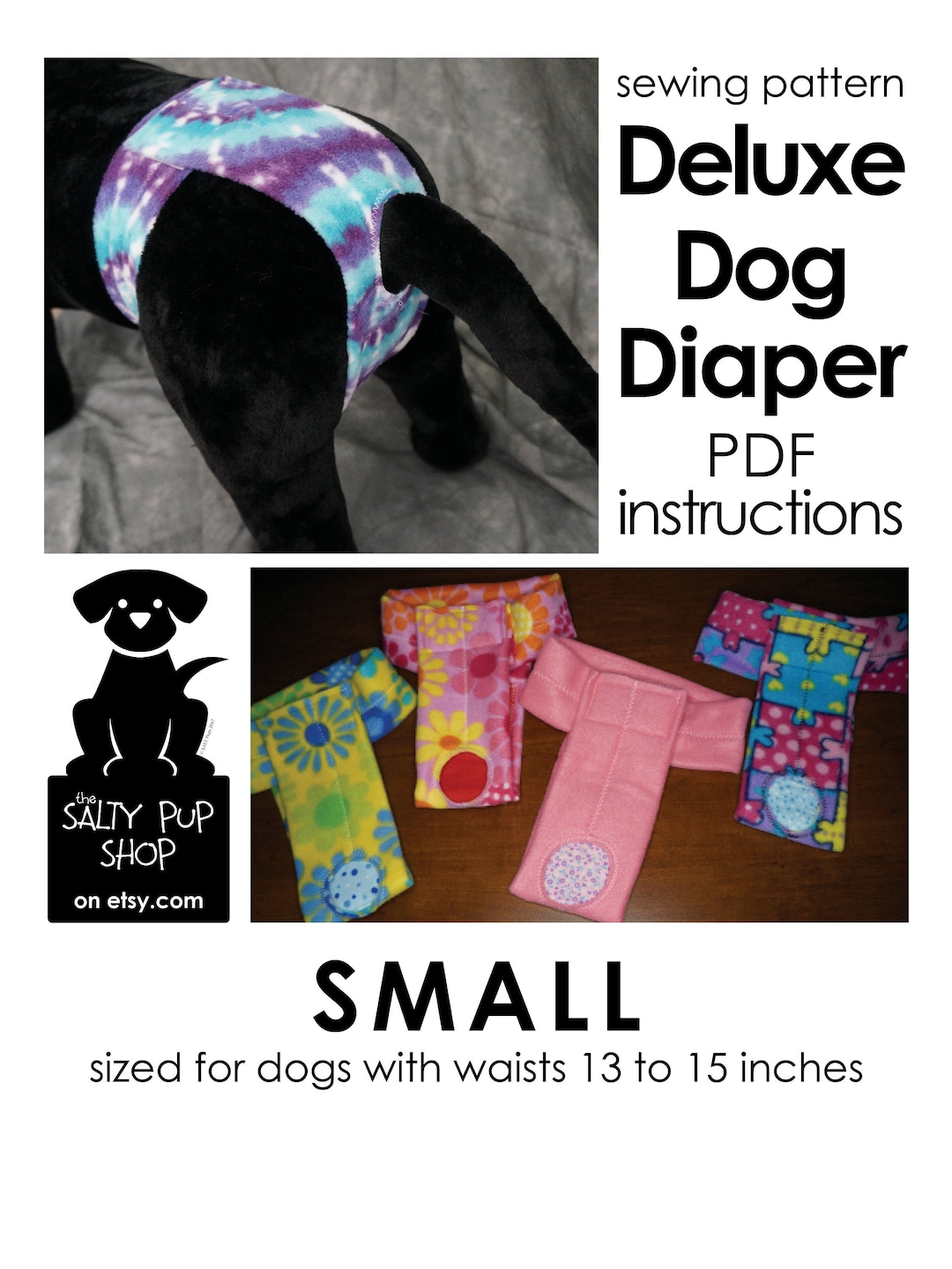 Small DIY Deluxe Dog Diaper PDF Instructions - Etsy